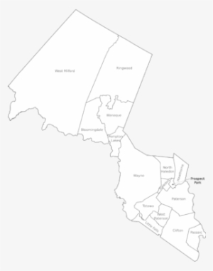 Labeled Outline Map Of Municipalities - Passaic County Municipality Map ...