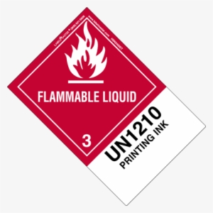 Flammable Liquid Label, Un1210 Printing Ink, Paper, - Flammable Liquids ...