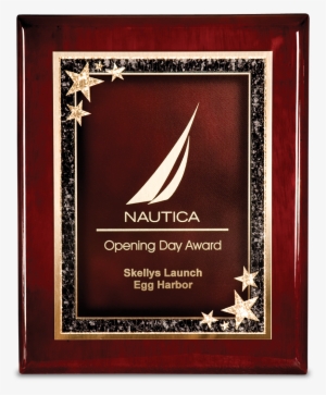 7″ X 9″ Premium Rosewood Finish Plaque With Red Starburst - Beauty ...