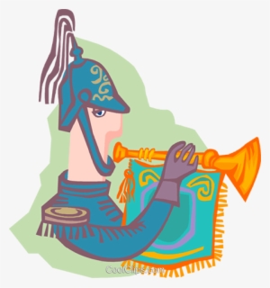 Trumpet Announcer Royalty Free Vector Clip Art Illustration - Cartoon ...