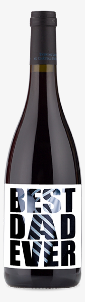 Labeled Red “best Dad Ever” Wine Bottle - Wine - 200x600 PNG Download ...