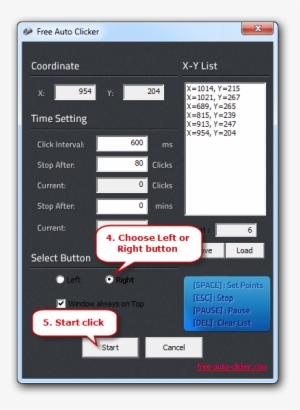 Once You Set Up Everything Click On “start” Tab To - Free Auto Clicker ...