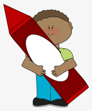 Boy Holding Crayon - Clip Art - 370x450 PNG Download - PNGkit