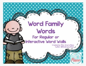 Word Family Word Wall Cards Turquoise Polka Dot - Cartoon - 475x475 PNG ...