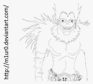 Death Note Coloring Pages - Ryuk Lineart Death Note - 1006x794 PNG ...