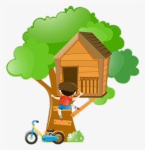 Boy Climbing Up A Treehouse - Treehouse Cartoon - 400x400 PNG Download ...
