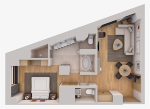 Top Down View - Luxury Hotel Suite Floor Plans 3d - 1024x768 PNG ...