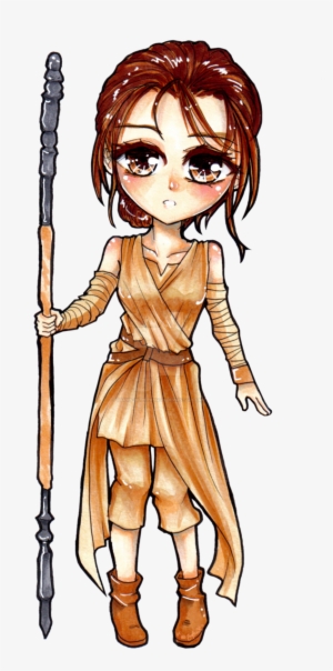 Rey Finn Darth Maul Bb-8 Star Wars - Star Wars Rey Chibi - 624x1281 PNG ...
