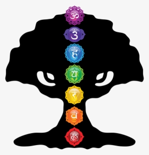 Tree Of Life Silhouette With Seven Chakras - Tree With Chakras ...