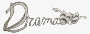 “drama” Spelled In Ribbon With Comedy And Tragedy Masks - Body Jewelry ...