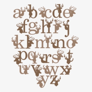 Deer Alphabet Svg Scrapbook Title Winter Svg Cut File - Deer Antler ...