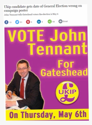 “ukip Candidate Gets Date Of General Election Wrong - Poster - 540x600 ...