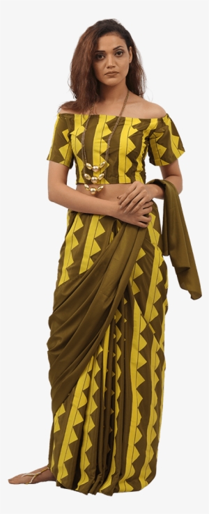 Bahubali 2 Olive Triad Blouse, Pants & Saree - Costume - 640x1060 PNG ...