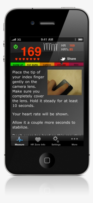 Take Your Pulse With Instant Heart Rate - Iphone 4 - 576x1022 PNG ...