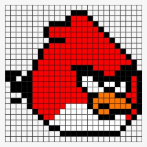 Red Angry Bird With Helpful Grid - Pixel Art Angry Birds - 400x400 PNG ...