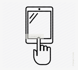 Vector Icon Of Index Finger Pushing Home Button On - Ebook Clip Art ...