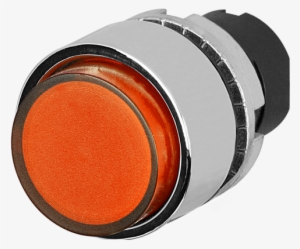 Projecting Push Button Illuminated Orange Metal - Metal - 500x400 PNG ...