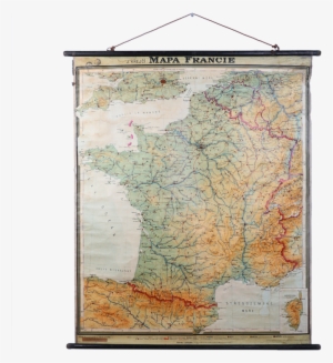 Vintage Map Of France - Atlas - 1000x731 PNG Download - PNGkit