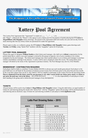 Lottery Ticket Pool Agreement Main Image - Lottery - 2550x3300 PNG ...