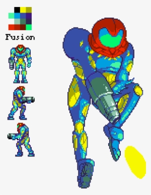 Samus Aran - Zero Suit Samus Metroid Fusion Sprites - 419x1802 PNG ...