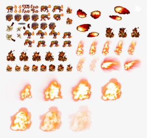 Brave Frontier Fire Sprite Sheets - Pixelated Fire Sprite Sheet ...