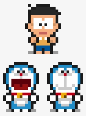 Doraemon - Nobita - Doraemon Pixel Art - 330x430 PNG Download - PNGkit