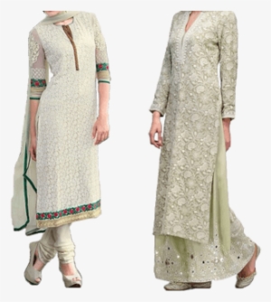 Lucknow Chikan Suits - Chikankari Full Length Kurti - 596x341 PNG ...