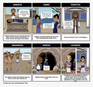 Antigone As Tragic Heroine - Tragic Hero Storyboard - 989x928 PNG ...