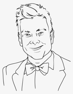 Jimmy Fallon - Line Art - 500x700 PNG Download - PNGkit
