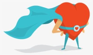 Superhero Heart - Cartoon Heart With A Cape - 500x334 PNG Download - PNGkit