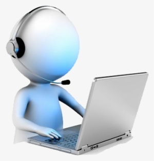 Picture Of Man At Computer - 3d Man Computer Png - 400x364 PNG Download ...