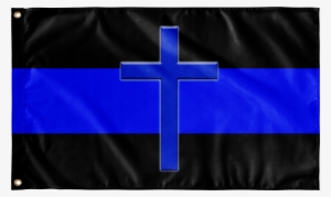 Thin Blue Line Cross Wall Flag - Flag - 2000x2000 PNG Download - PNGkit