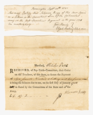 Rare Pair Of Revolutionary War Documents Relating To - Handwriting ...