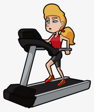 Excercise Daily - Working On A Treadmill Cartoon - 419x500 PNG Download ...