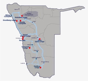 Journeys Namibia Map Of Lodges - Namibia Swakopmund Karte - 716x656 PNG ...