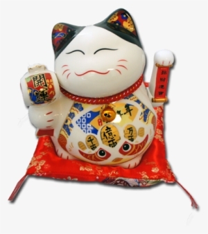 White Maneki Neko Lucky Cat Figurine- Large Free Shipping - Maneki Neko ...