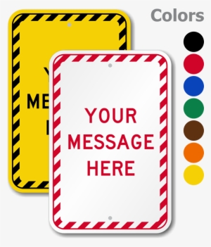 Customized Vertical Signs With Striped Border Customized - Your Message ...