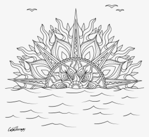 Image Transparent Sunset Solar Mandala With - Coloring Book - 850x850 ...