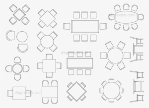 Dining Tables Dwg, Cad Blocks, Free Download - Autocad Blocks Dining ...