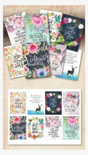 Printable Bible Verses Collage Sheet/greeting Cards - Cross-stitch ...