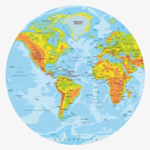 Round World Map Png - 600x600 PNG Download - PNGkit