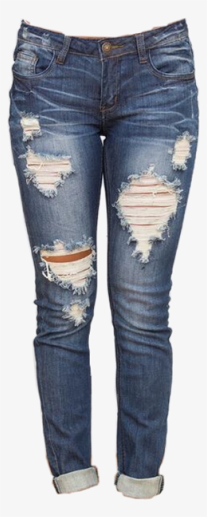 Ripped Jeans Png - Trendy Ripped Jeans For Women - 350x708 PNG Download ...