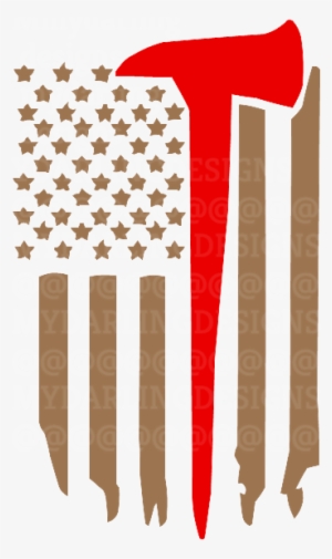 Firefighter Axe Flag Svg - American Flag With An Axe - 344x580 PNG ...