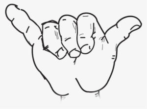 Drawing Shaka Sign The Finger Sign Language Clip Art - Shaka Drawing ...