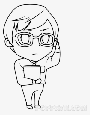 Step Finally The Chibi Nerd Is Ready To Be Colored - Nerd Drawing ...