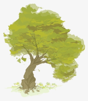 Digital Illustration Of A Large Twisting Tree Yggdrasil - Swamp Maple ...