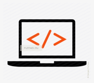 Vector Icon Of Notebook With Code Symbols On Screen - Sign - 620x553 ...