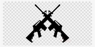 Download Guns Crossed Png Clipart Gun Firearm Clip - Black And White ...