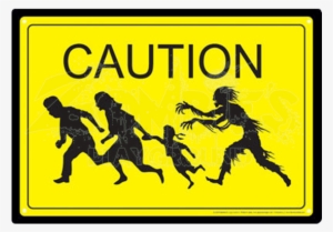 Zombie Caution Metal Sign - Poster Zombie - 550x550 PNG Download - PNGkit