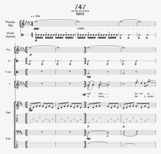 "747" By Kent Sheet Music For Piano, Piccolo, Percussion, - Sheet Music ...